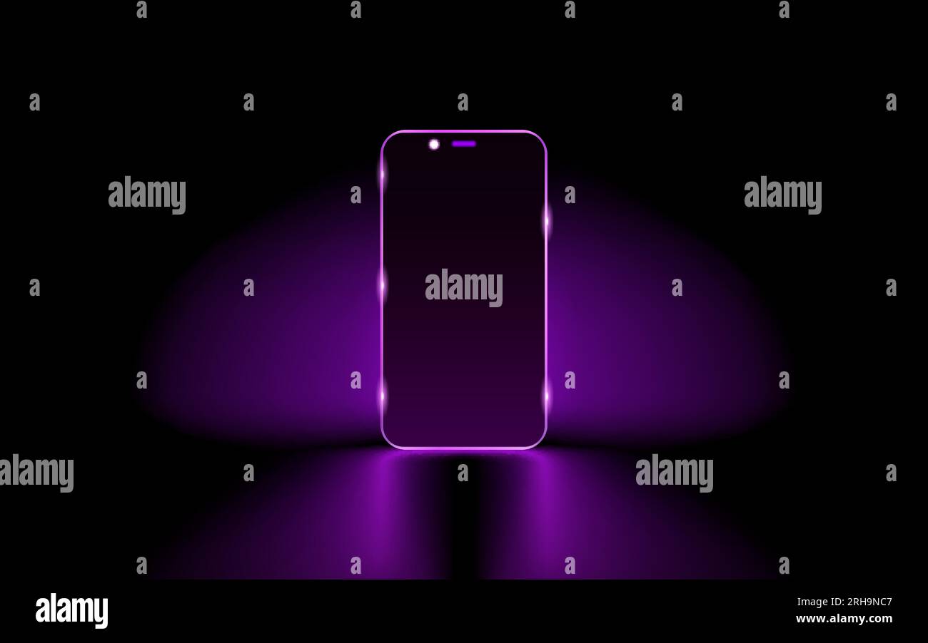 Smartphone mobile screen, technology mobile display light. Vector Stock ...