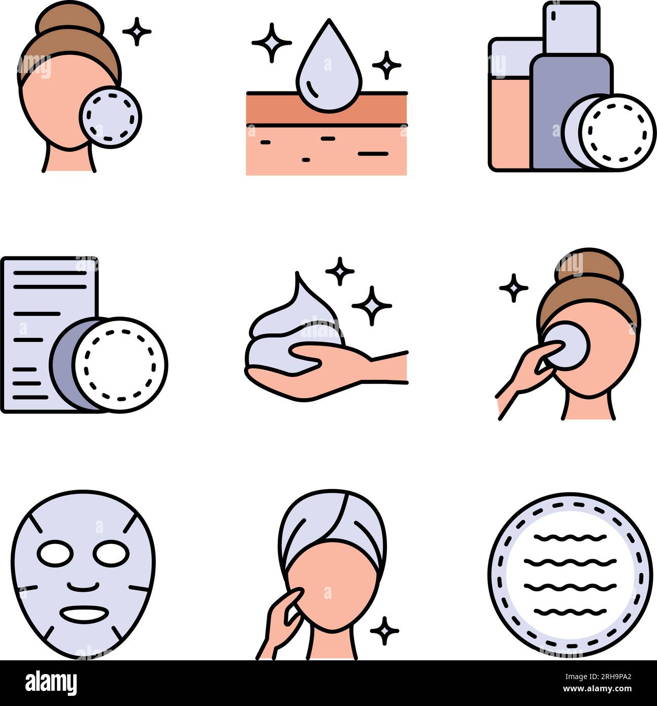 Woman face wash, illustration hi-res stock photography and images - Alamy