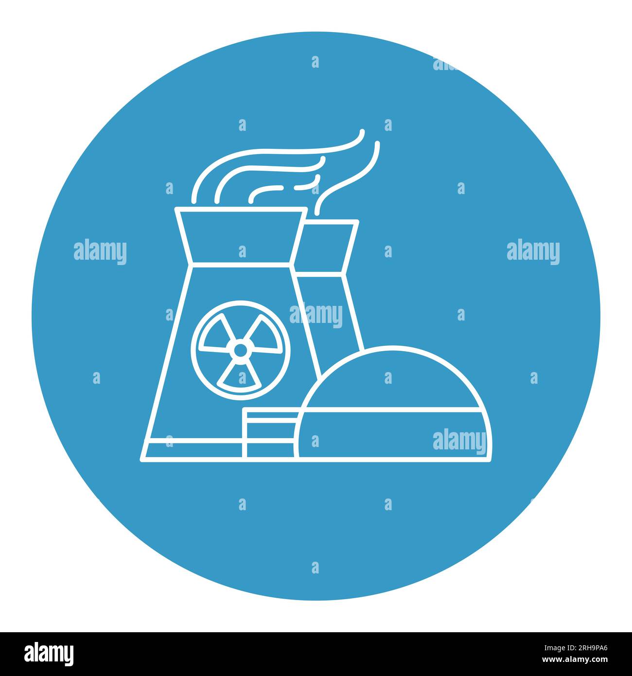 Nuclear power plant icon in thin line style. Non-renewable energy ...