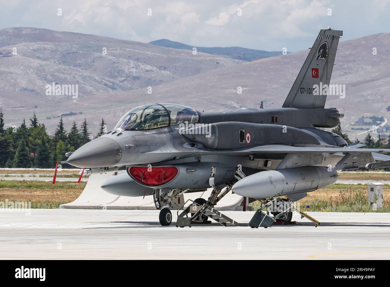 KONYA, TURKIYE - JUNE 30, 2022: Turkish Air Force Lockheed Martin F-16D ...