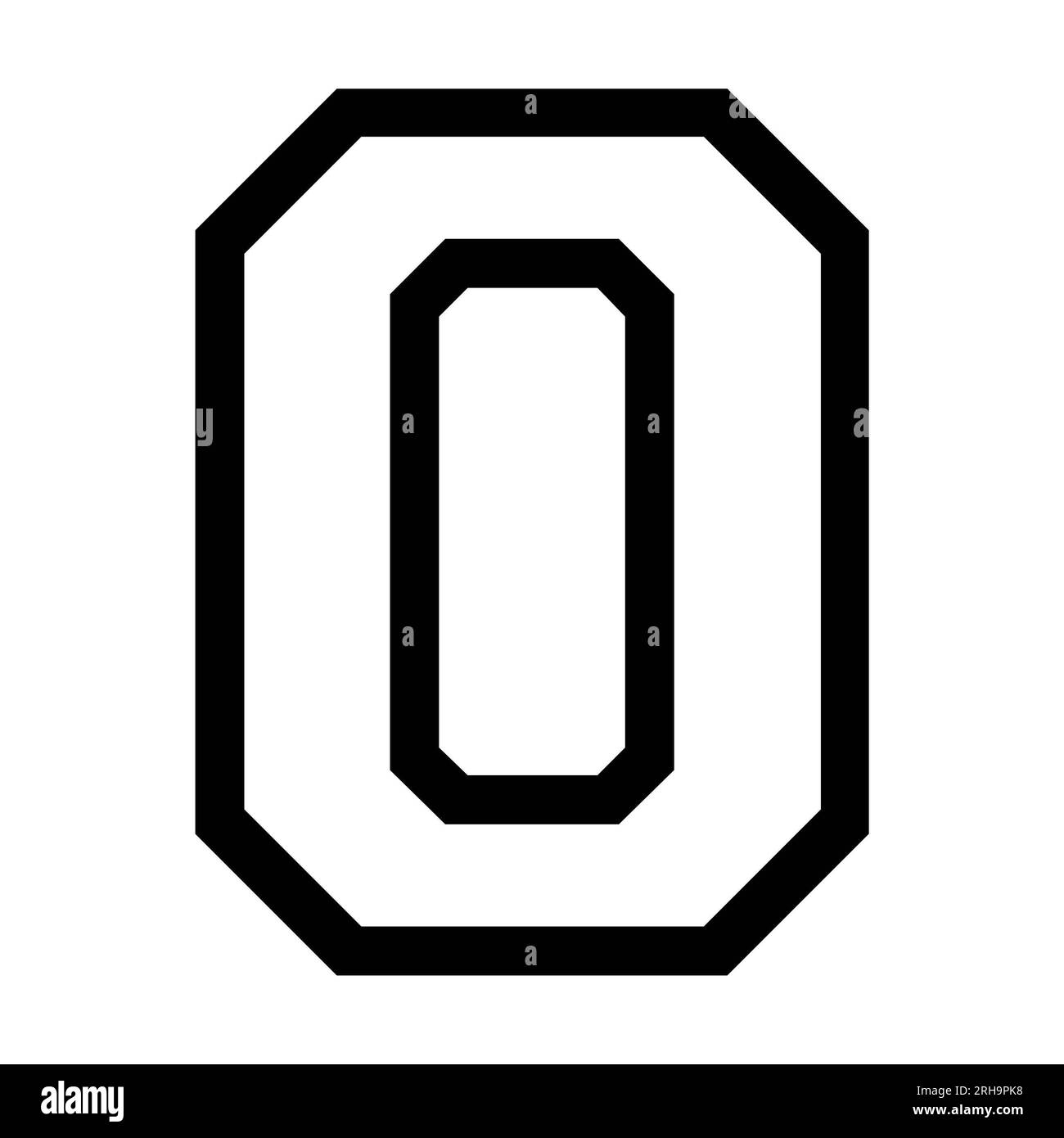 O letter sports college jersey font on white background. Isolated ...