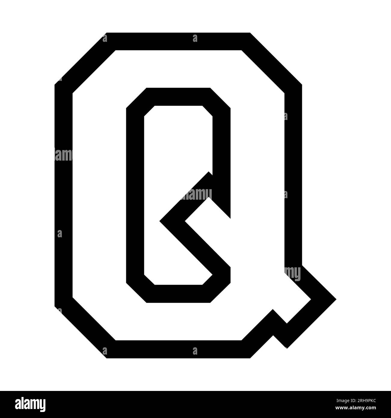 Q letter sports college jersey font on white background. Isolated ...