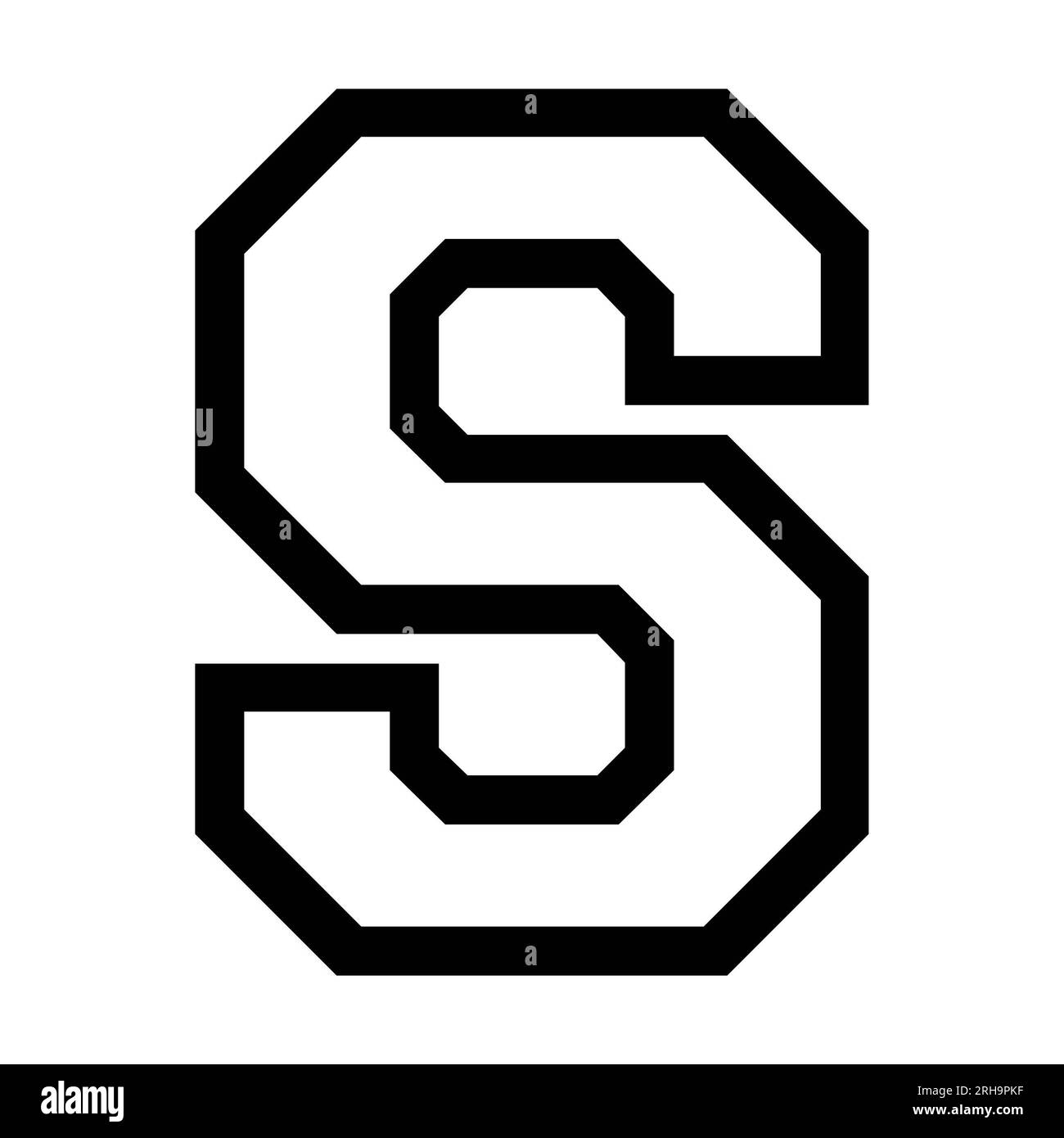 S letter sports college jersey font on white background. Isolated ...