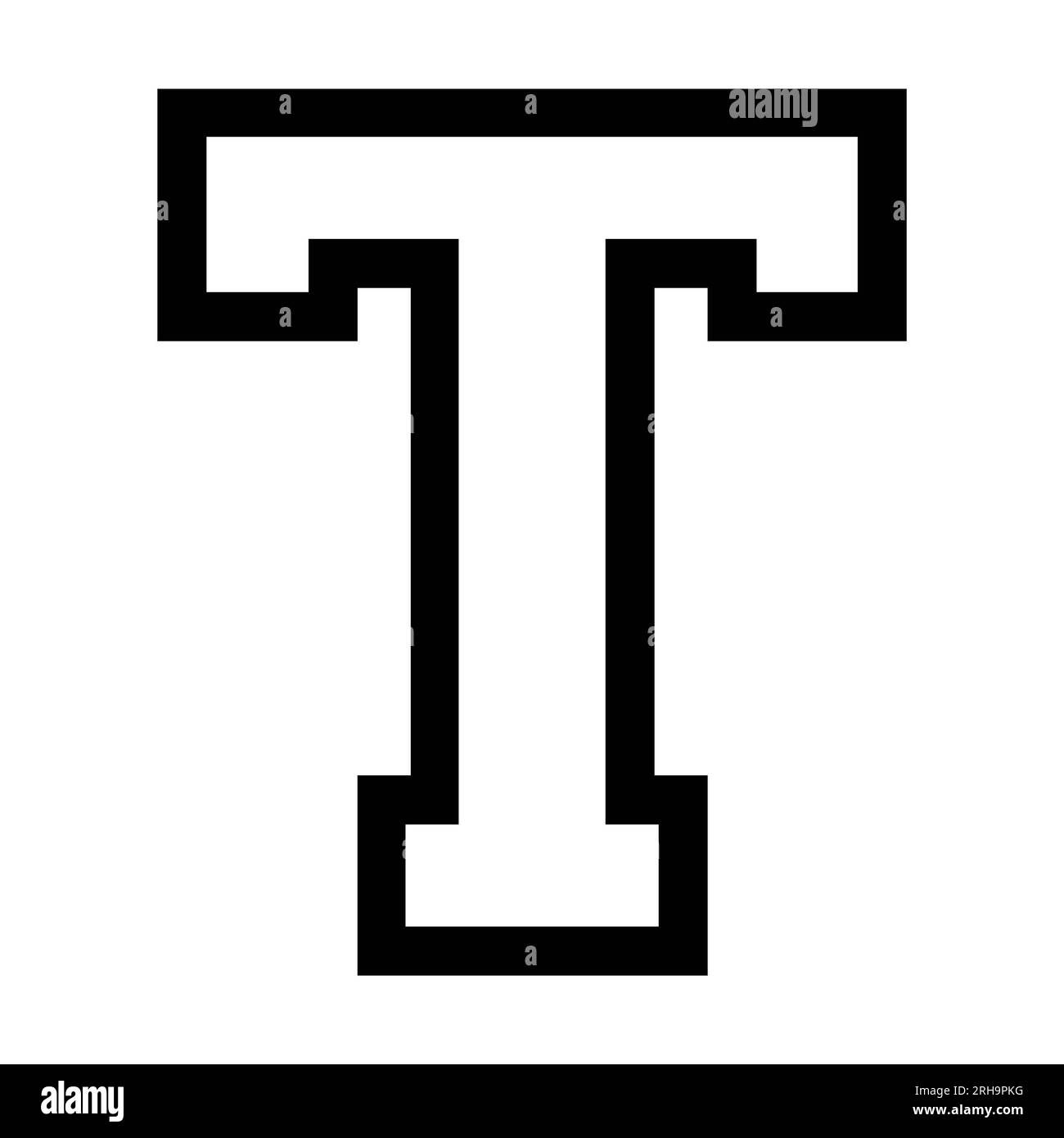 T letter sports college jersey font on white background. Isolated ...