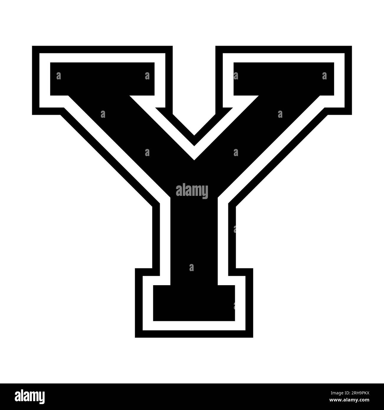 Y letter college sports jersey font on white background. Isolated ...