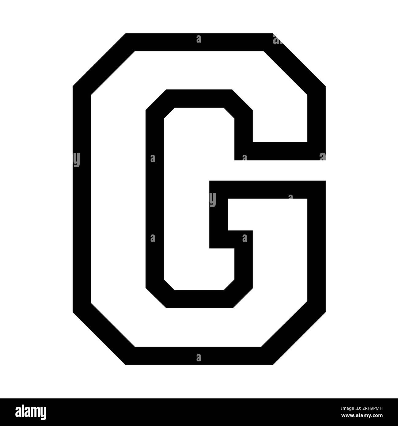 G letter sports college jersey font on white background. Isolated ...
