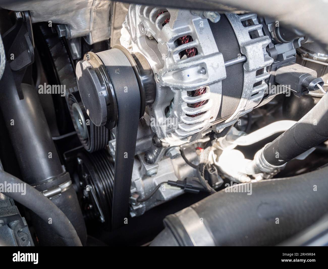 Motor of a modern car close-up. The engine of a modern car Stock Photo ...