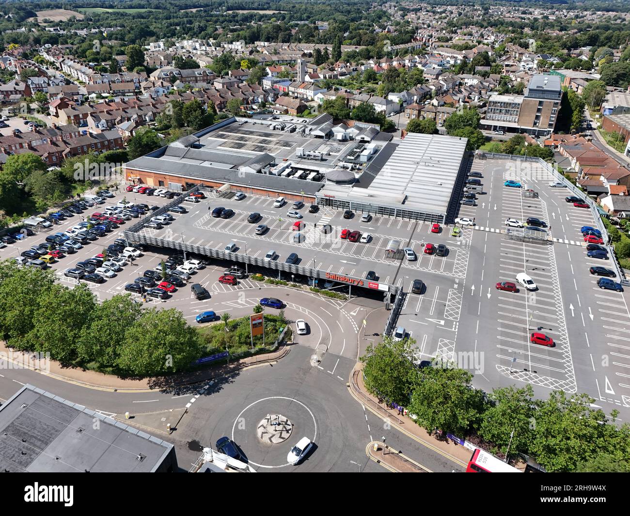 Brentwood Essex UK Town centre drone Aerial Stock Photo - Alamy