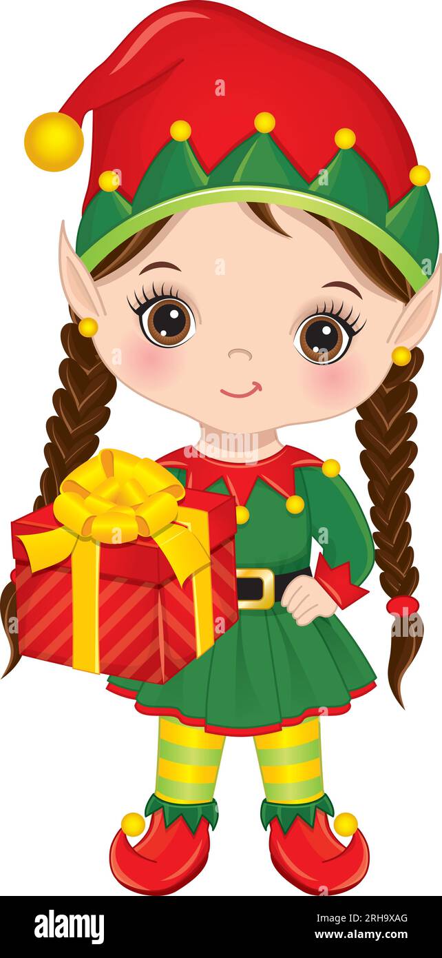 Vector Cartoon image of Cute Little Elf Girl Stock Vector Image & Art - Alamy