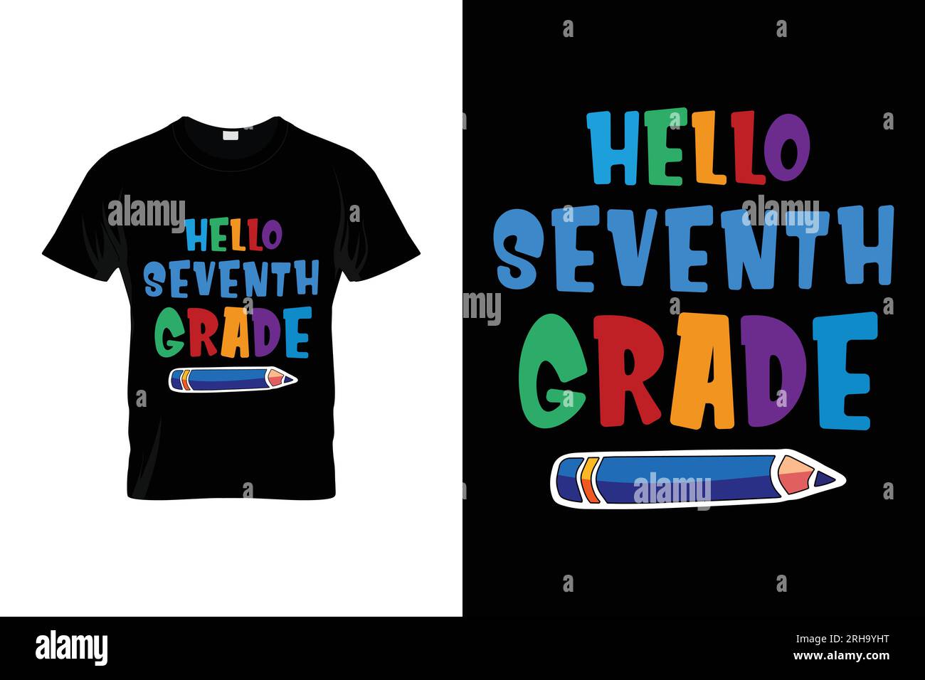 Hello 7th Grade Colorful Pencil Students Back To School Coloring T 