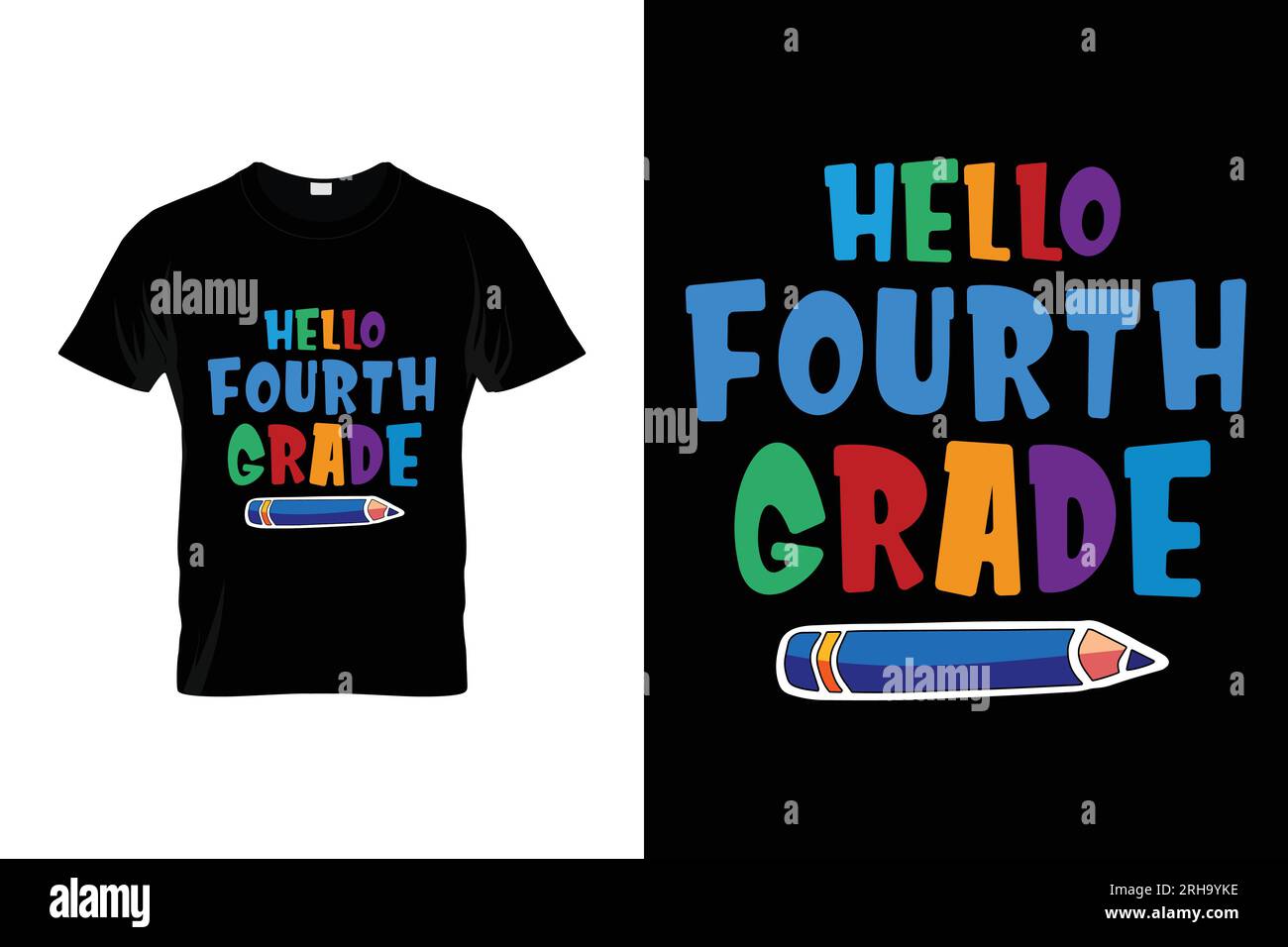 Hello 4th Grade Colorful Pencil Students Back to school coloring t ...