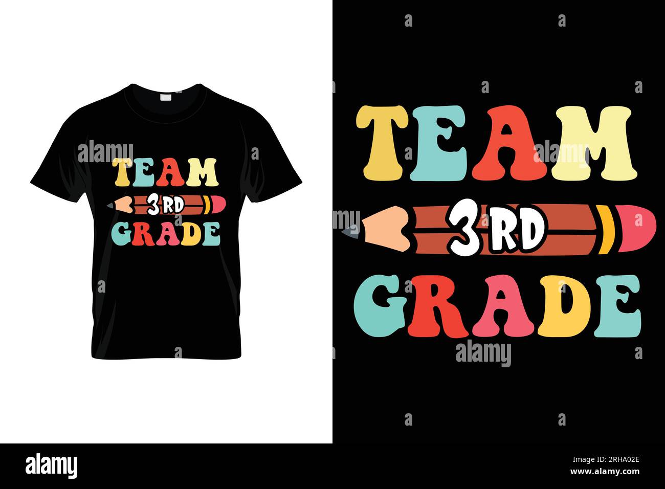 Team 3rd Grade Colorful Pencil Students Back to school coloring t shirt ...