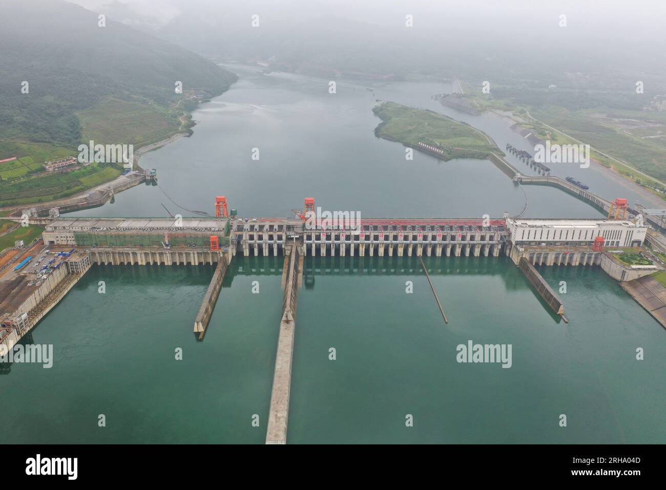 Guiping. 15th Aug, 2023. This aerial photo taken on Aug. 15, 2023 shows ...