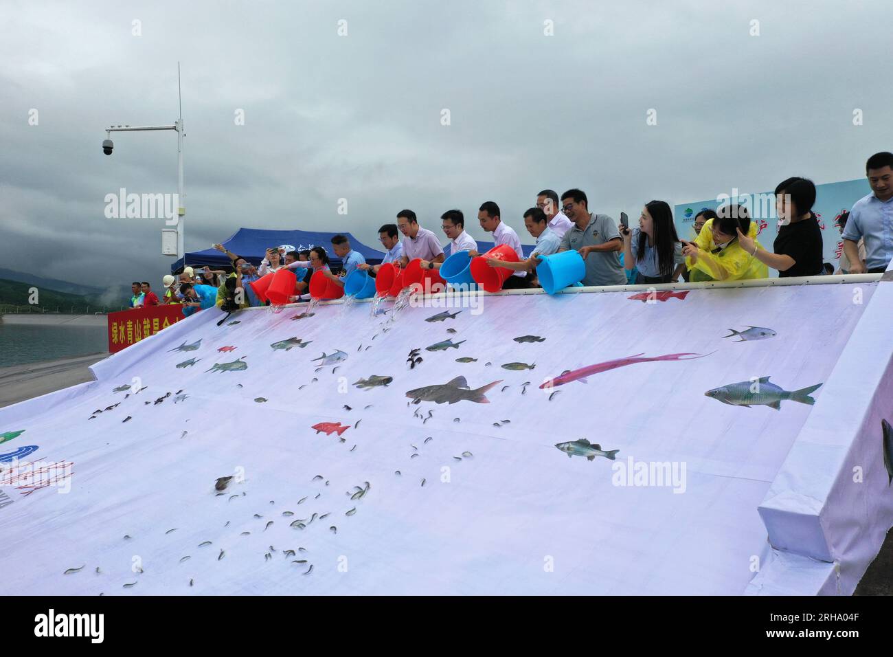 Guiping. 15th Aug, 2023. This aerial photo taken on Aug. 15, 2023 shows ...