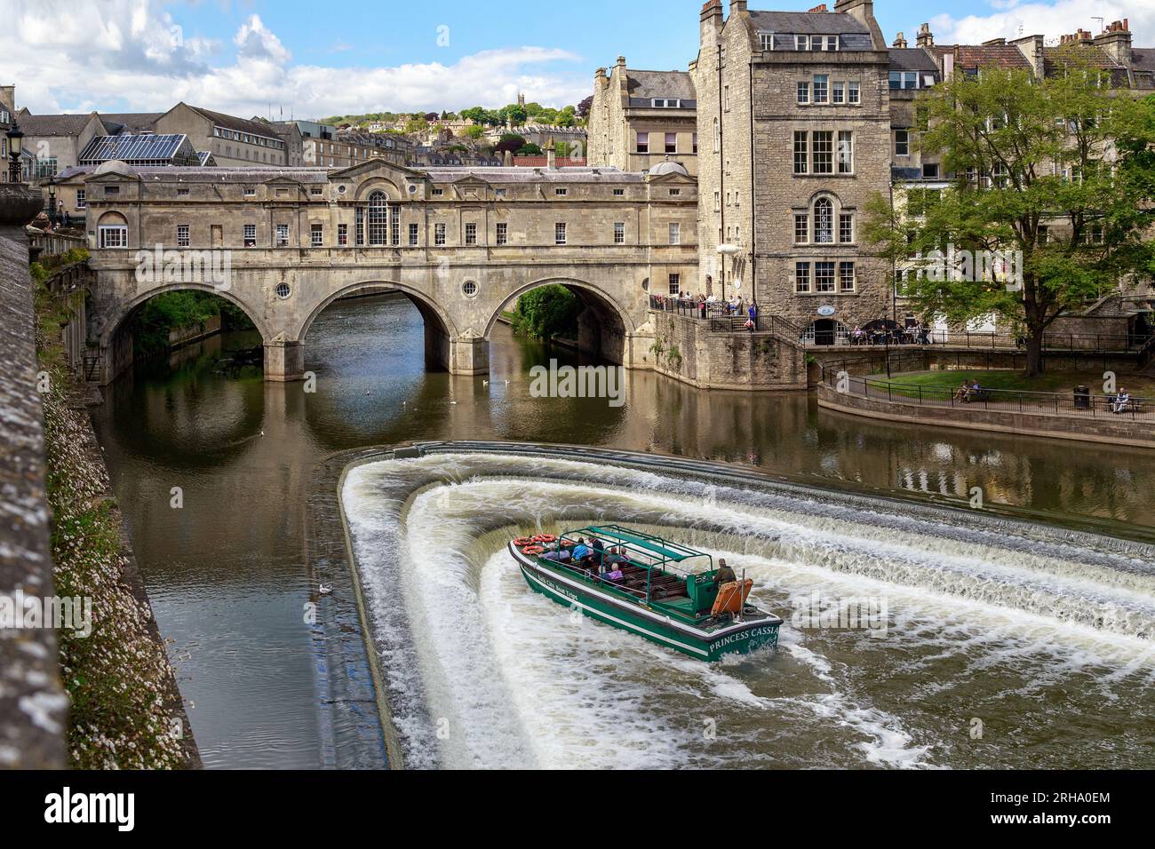 BATH, GREAT BRITAIN - MAY 14, 2014: This is a sightseeing boat at the ...