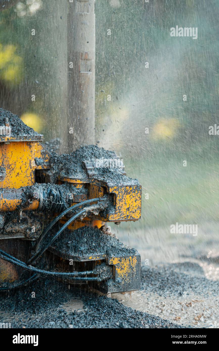 Close up of well drilling rig boring dowin into the earth Stock Photo ...