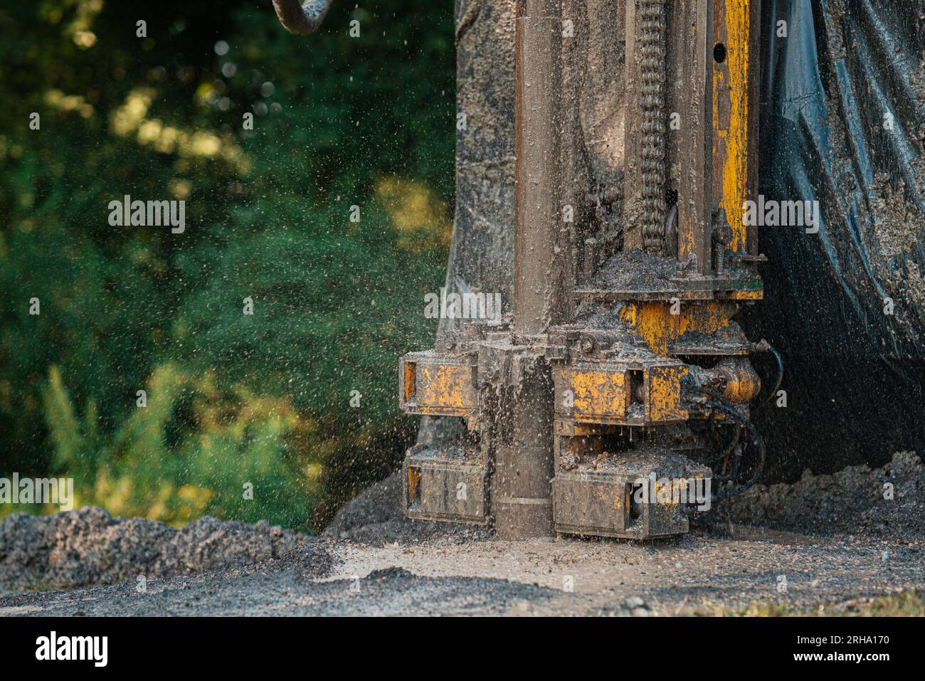 Close up of well drilling rig boring dowin into the earth Stock Photo ...