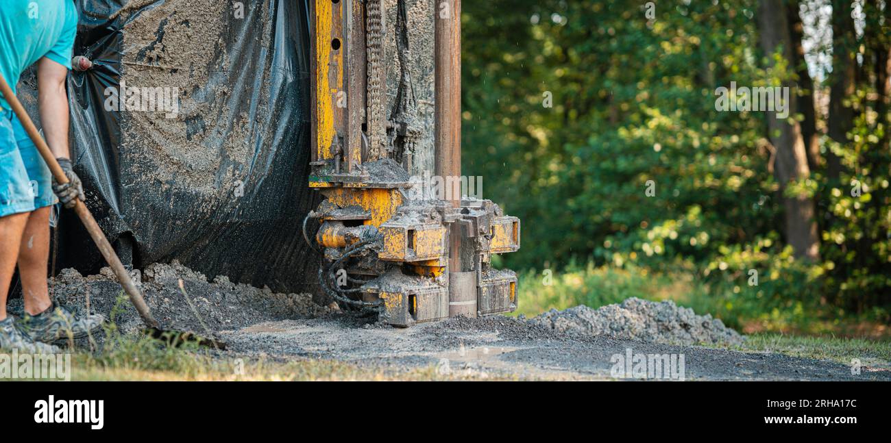 Close up of well drilling rig boring dowin into the earth Stock Photo ...