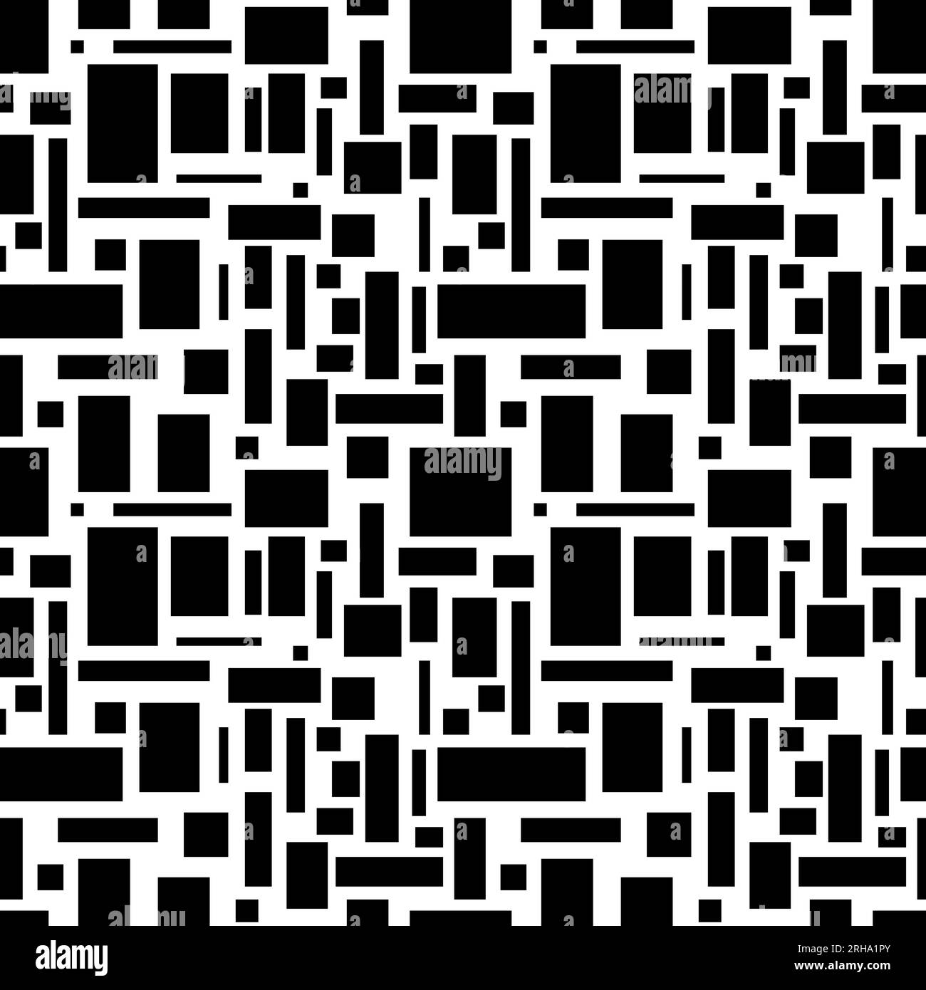 Seamless pattern with black rectangles on white background. Tile ...