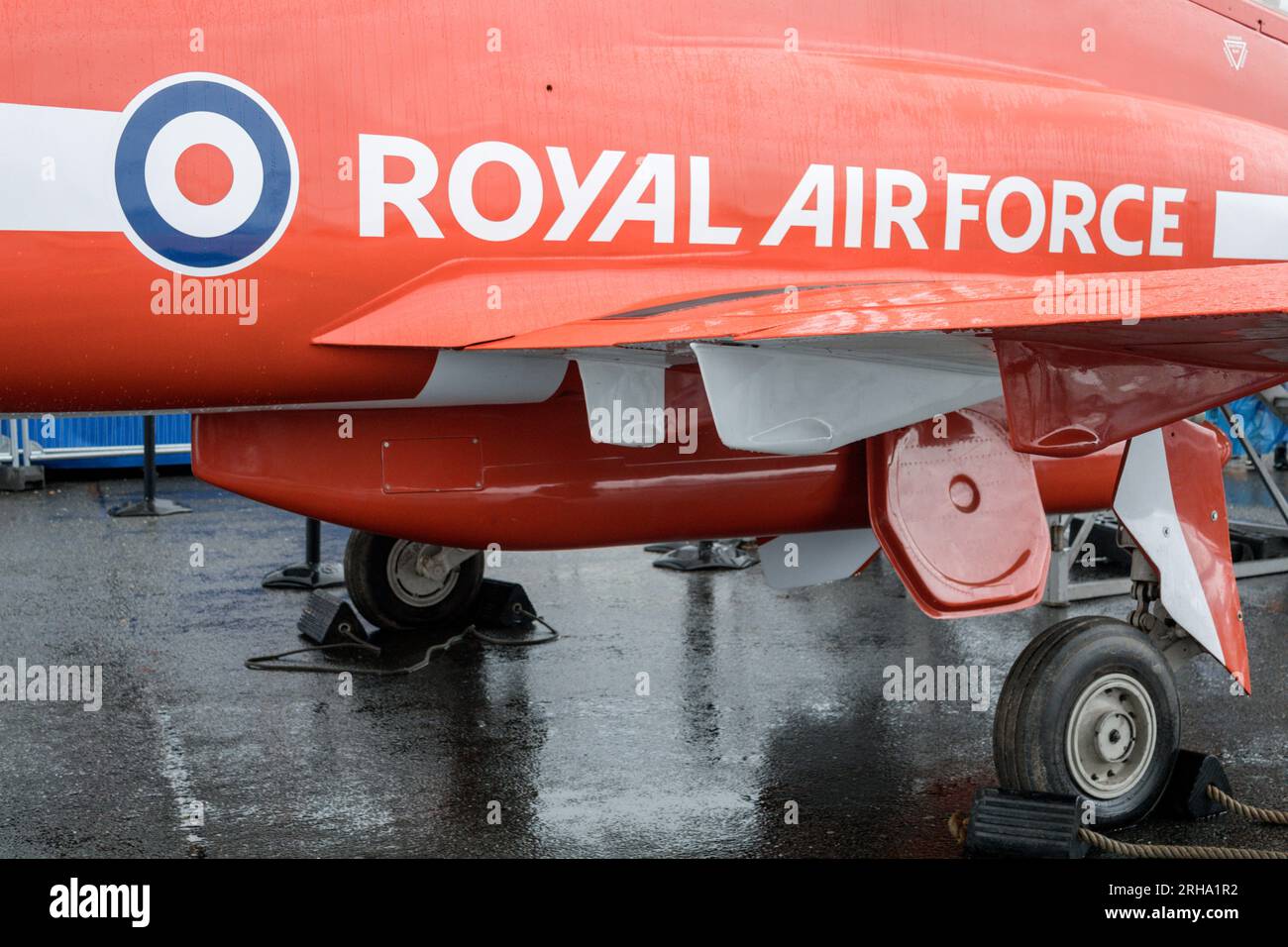 Red Arrows Hawk Jet on static display at Blackpool Air Show 2023 Stock ...