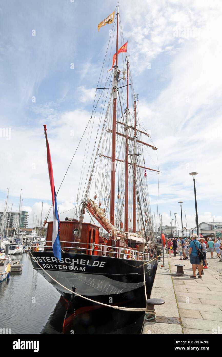 Visitors to Plymouth’s Barbican take a moment to admire the ...