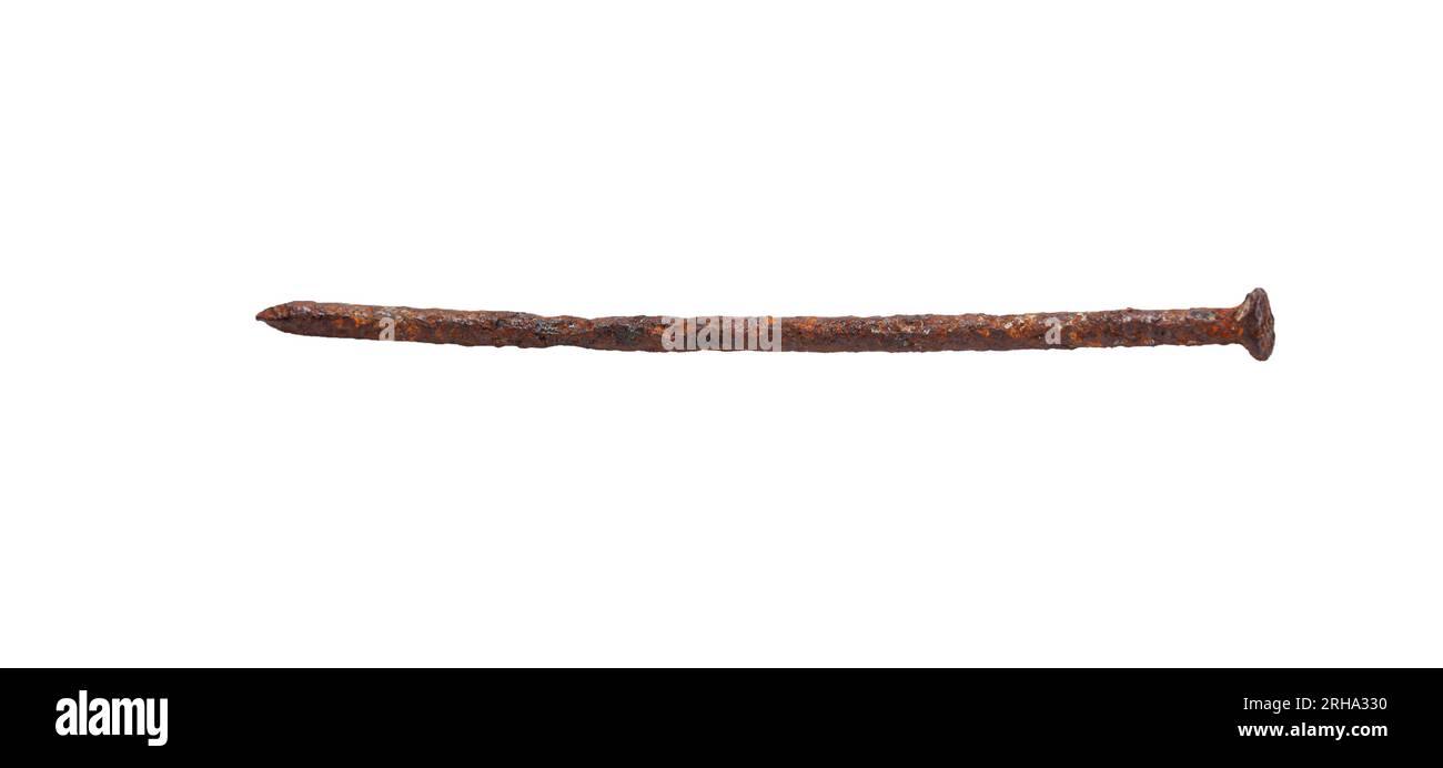 Old rusty nail isolated on white background Stock Photo - Alamy