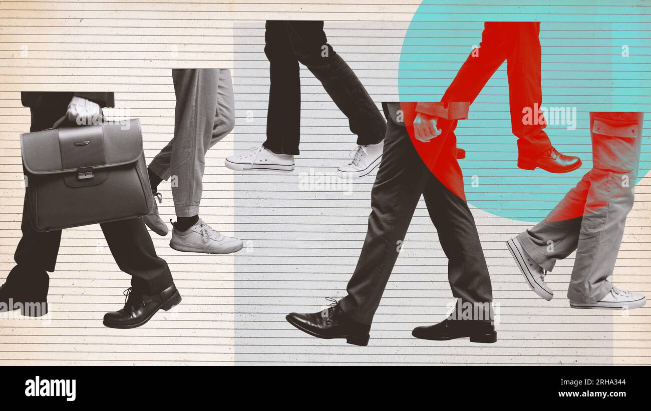 People walking in different directions hi-res stock photography and ...