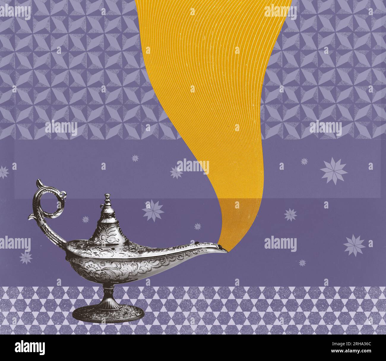 Genie Lamp With Smoke Tattoo