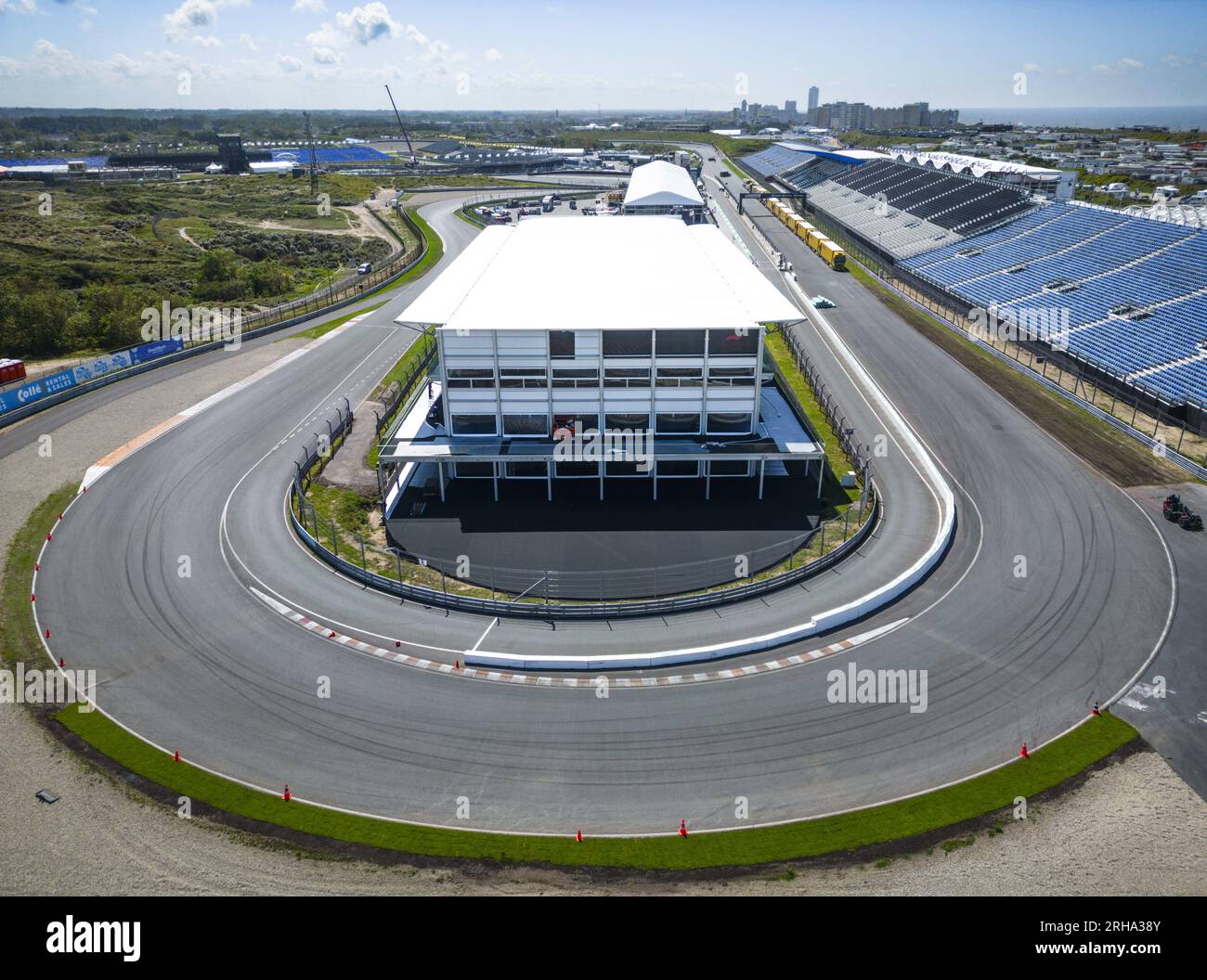 ZANDVOORT - Drone photo of the tarzan corner of the circuit in the run ...