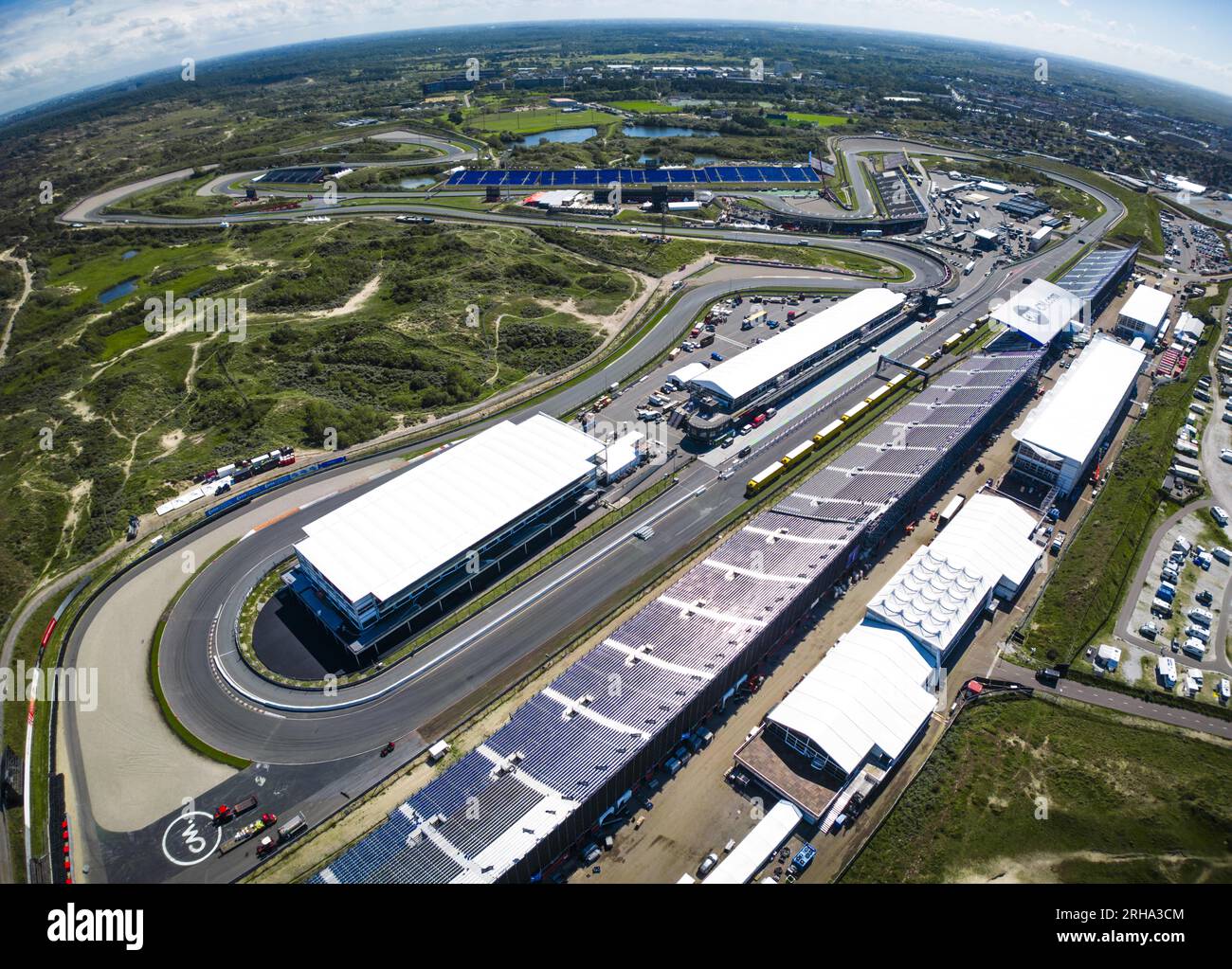 ZANDVOORT - Drone photo of the circuit in the run-up to the Grand Prix ...
