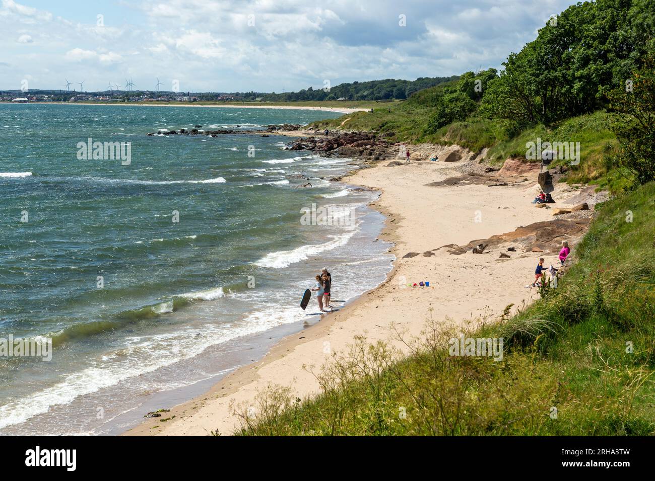 A small sandy beach just outside Lower Largo along the Fife Coastal ...