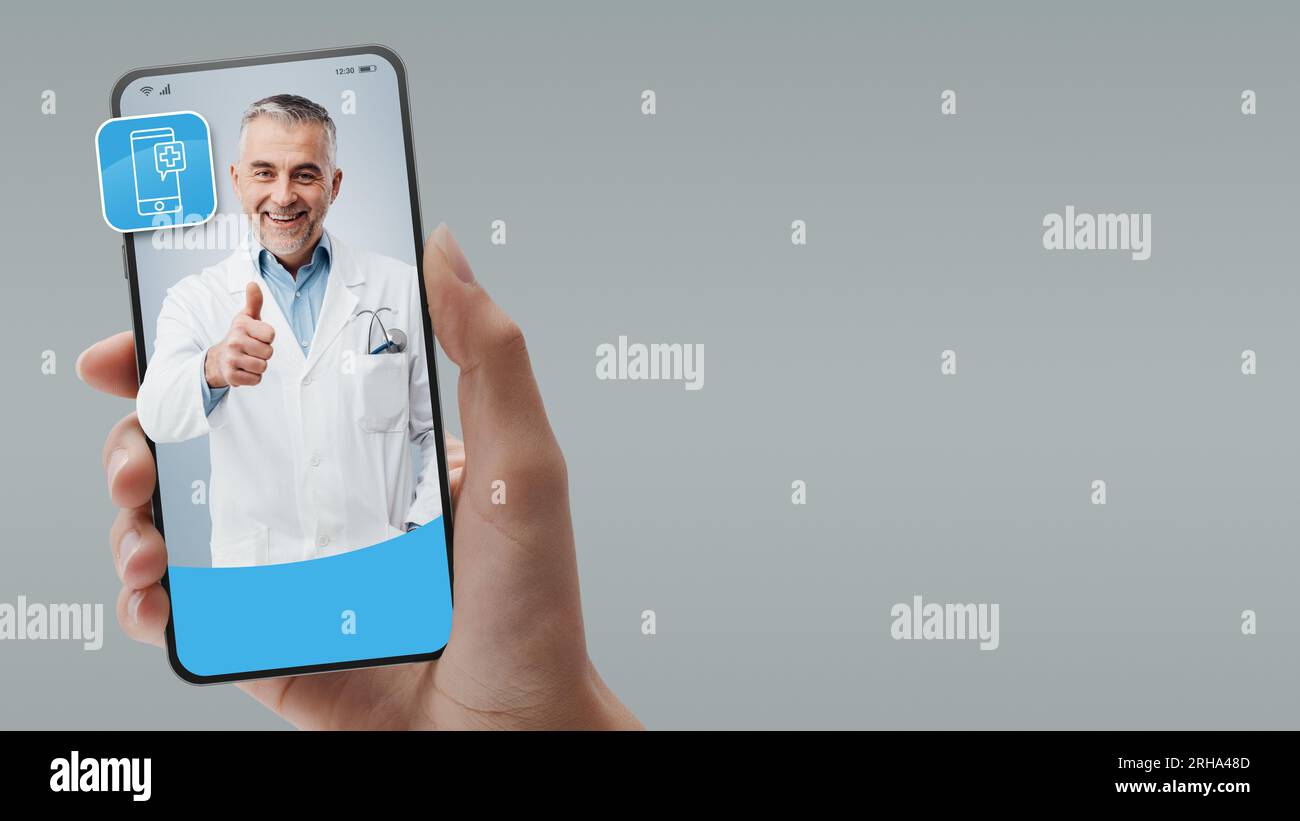 Online medical service and telemedicine: doctor giving advice on ...