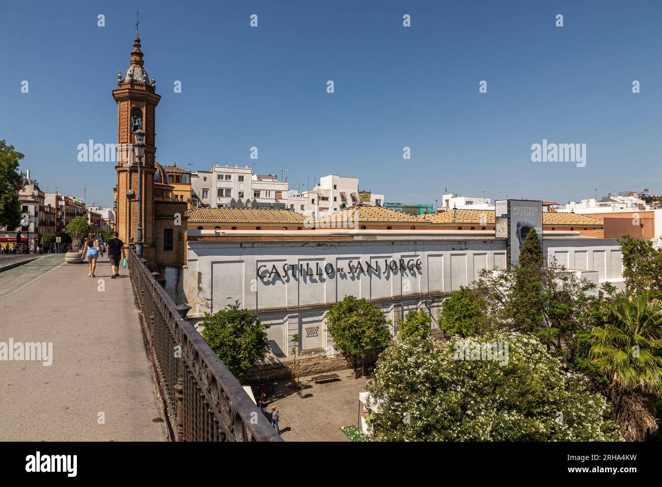 Sevilla, Spain. The Capilla del Carmen (Carmel Chapel) and the Castillo ...