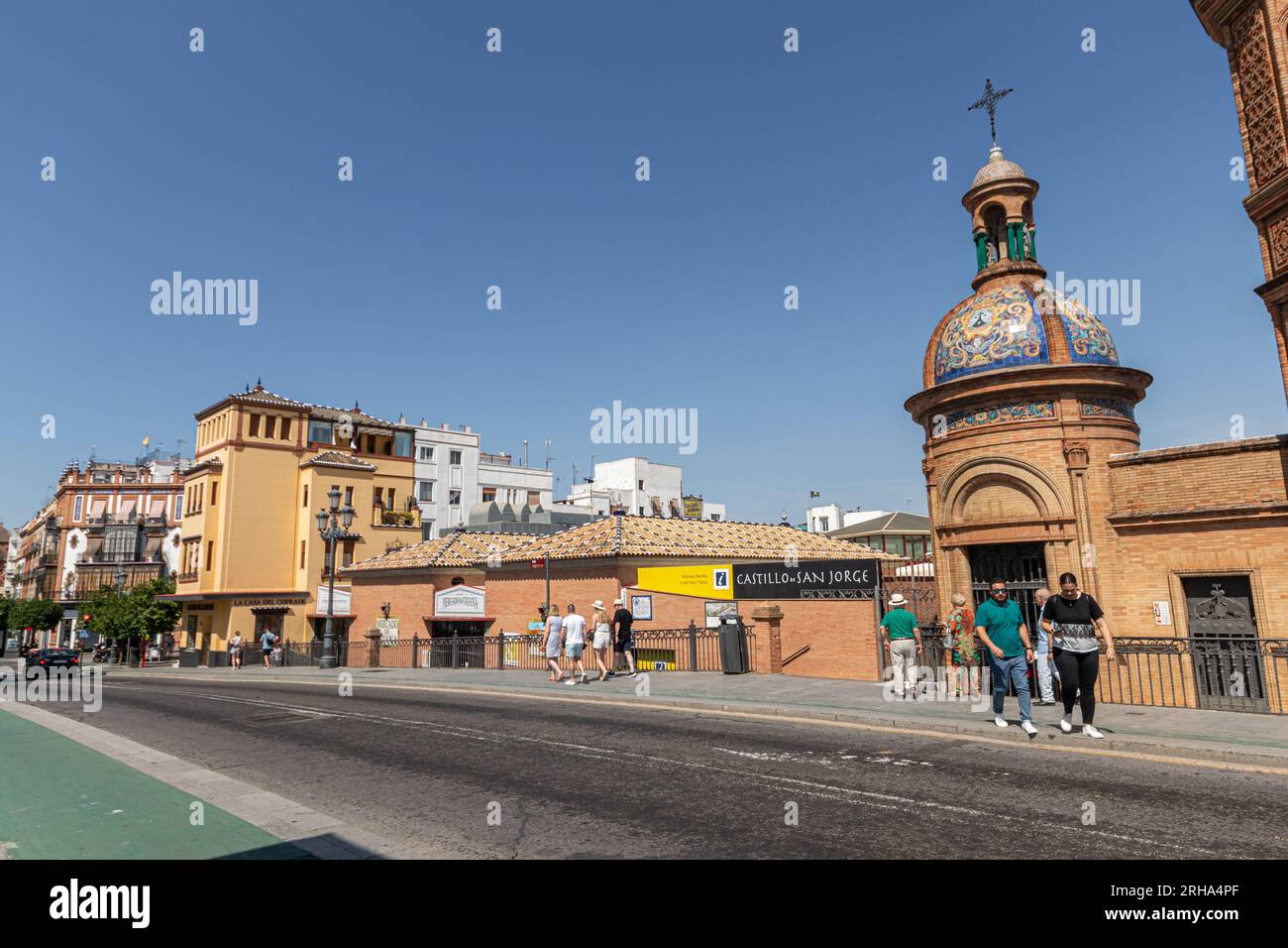 Sevilla, Spain. The Capilla del Carmen (Carmel Chapel) and the Castillo ...