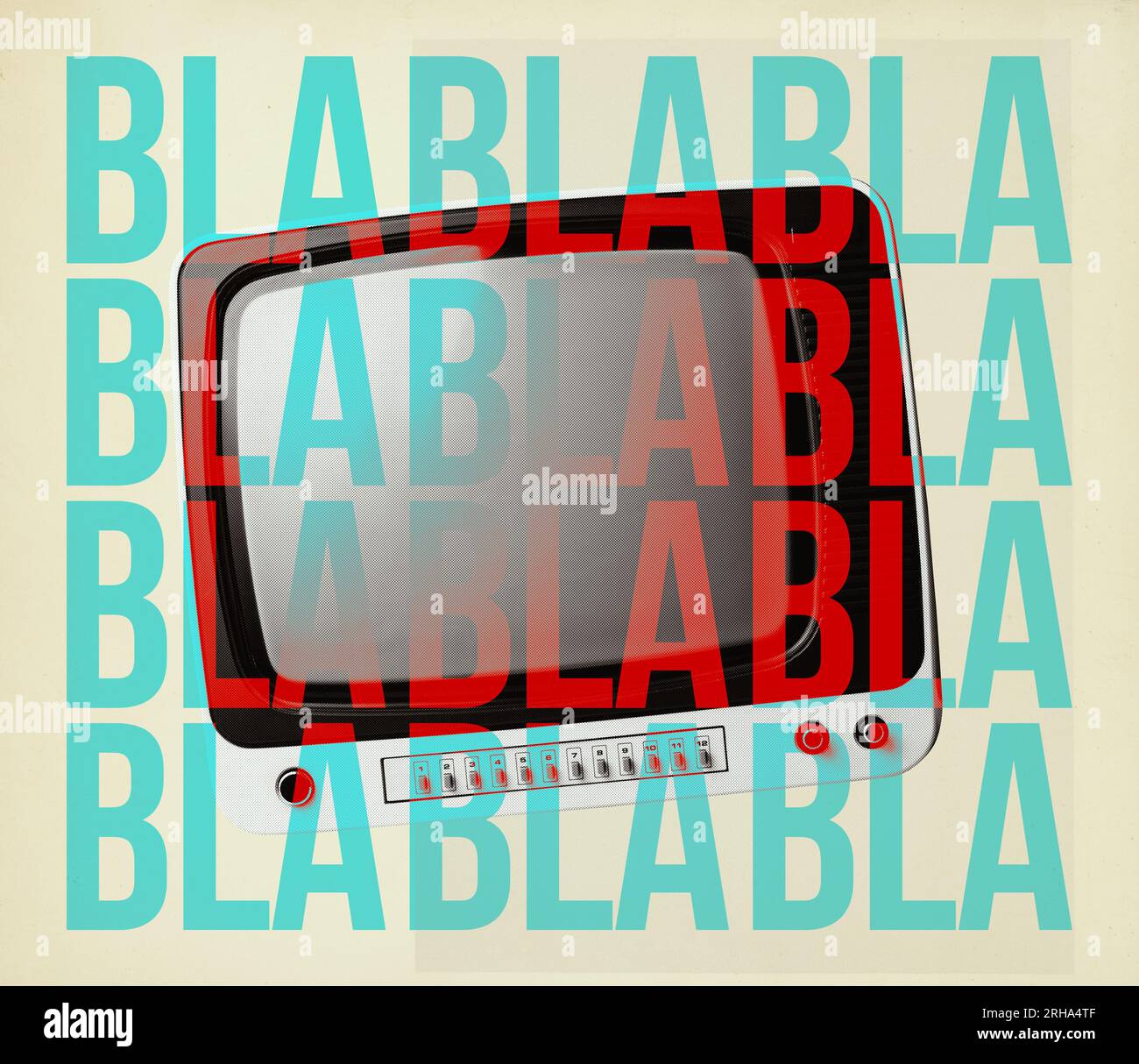 Vintage TV broadcasting boring shows and meaningless chatter Stock ...