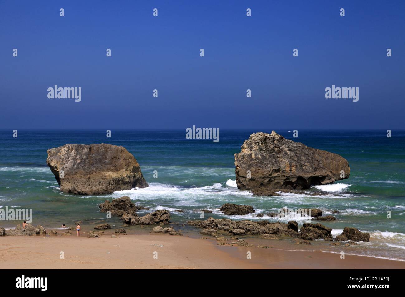 On the Milady Beach in Biarritz. Pyrenees-Atlantiques, France Stock ...