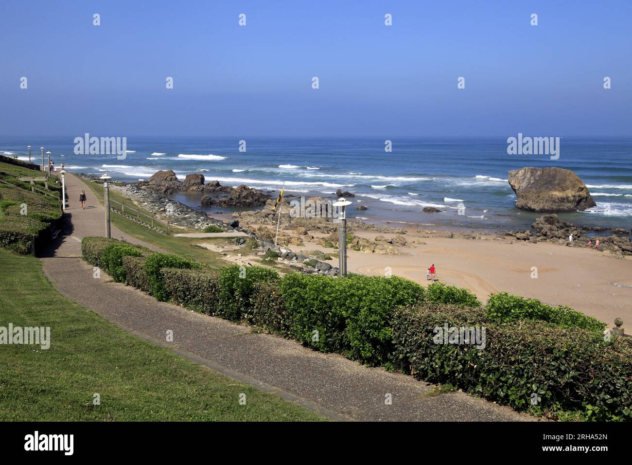 On the Milady Beach in Biarritz. Pyrenees-Atlantiques, France Stock ...