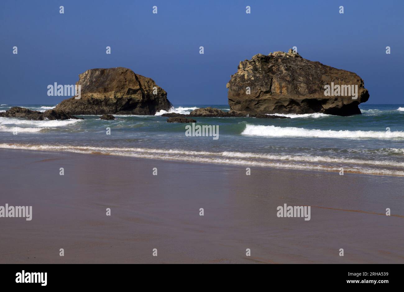 On the Milady Beach in Biarritz. Pyrenees-Atlantiques, France Stock ...
