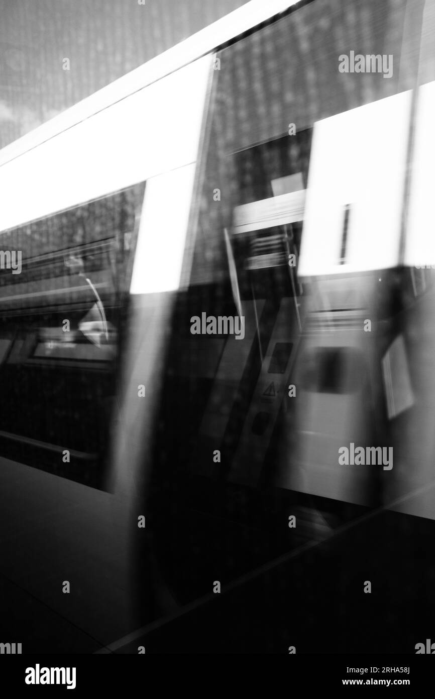 Blur train window Black and White Stock Photos & Images - Alamy