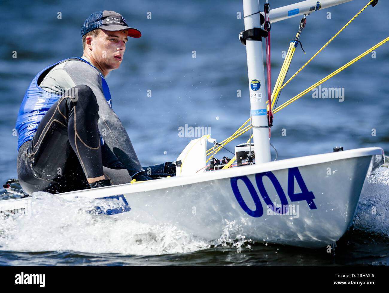 SCHEVENINGEN - Great Britain's Michael Beckett in action on the ILCA 7 ...