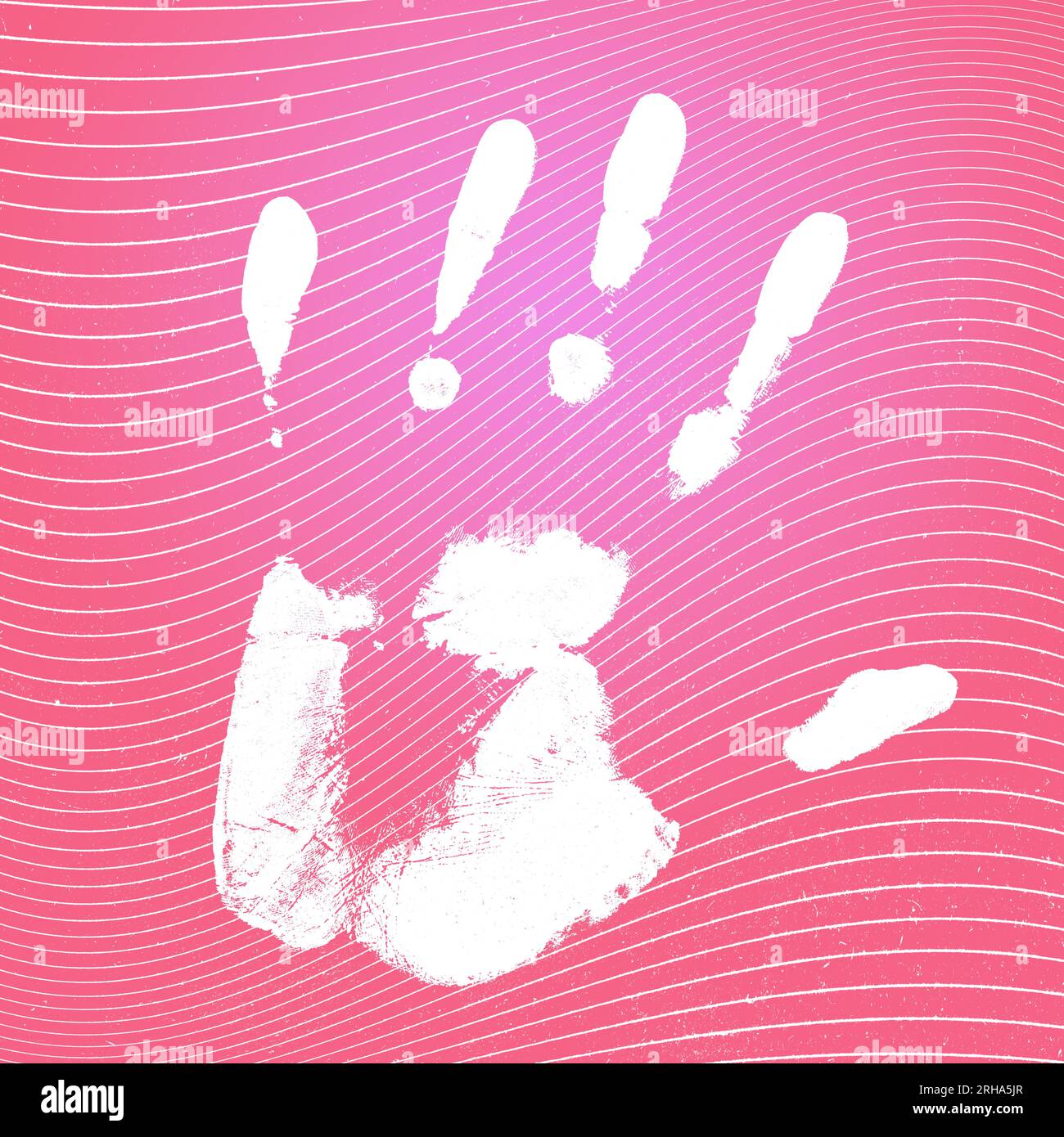 White hand print on colorful vintage wavy background Stock Photo - Alamy