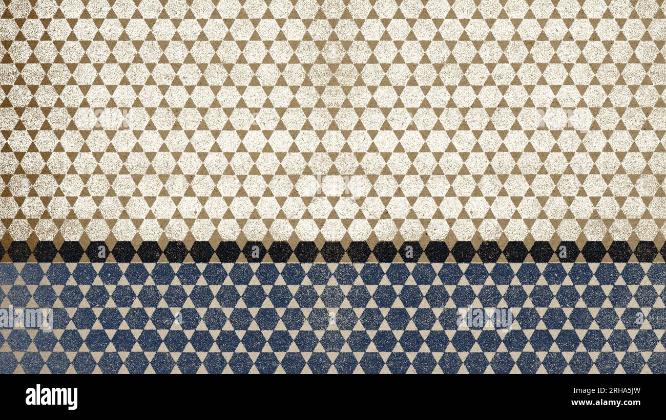 Vintage paper background with trihexagonal tiling pattern print Stock ...