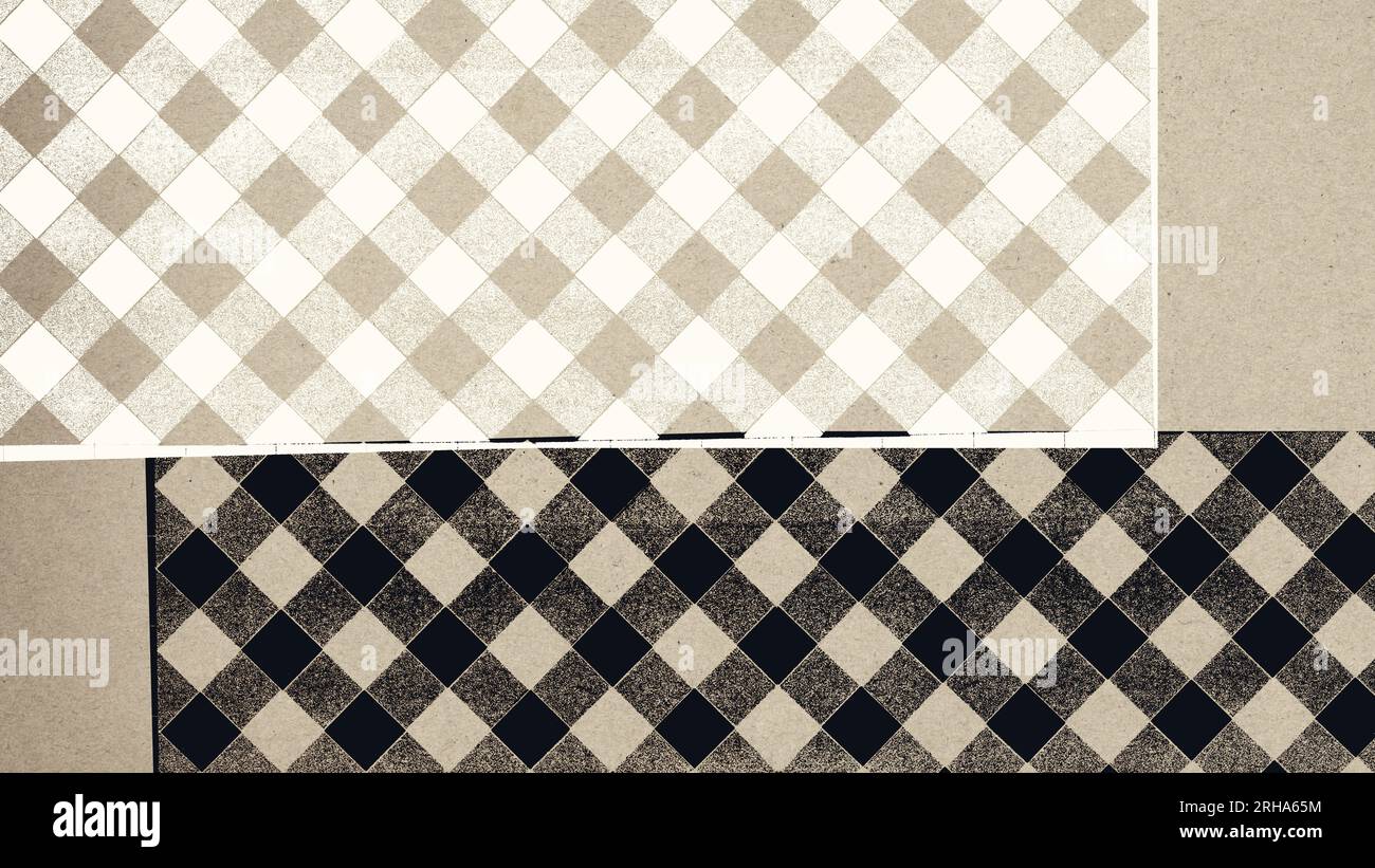 Vintage paper background with checked patterns Stock Photo - Alamy
