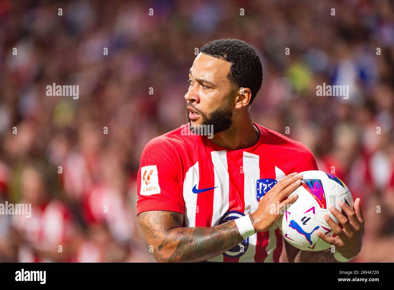 Memphis Depay (Atletico Madrid) in action during the LaLiga EA Sports ...