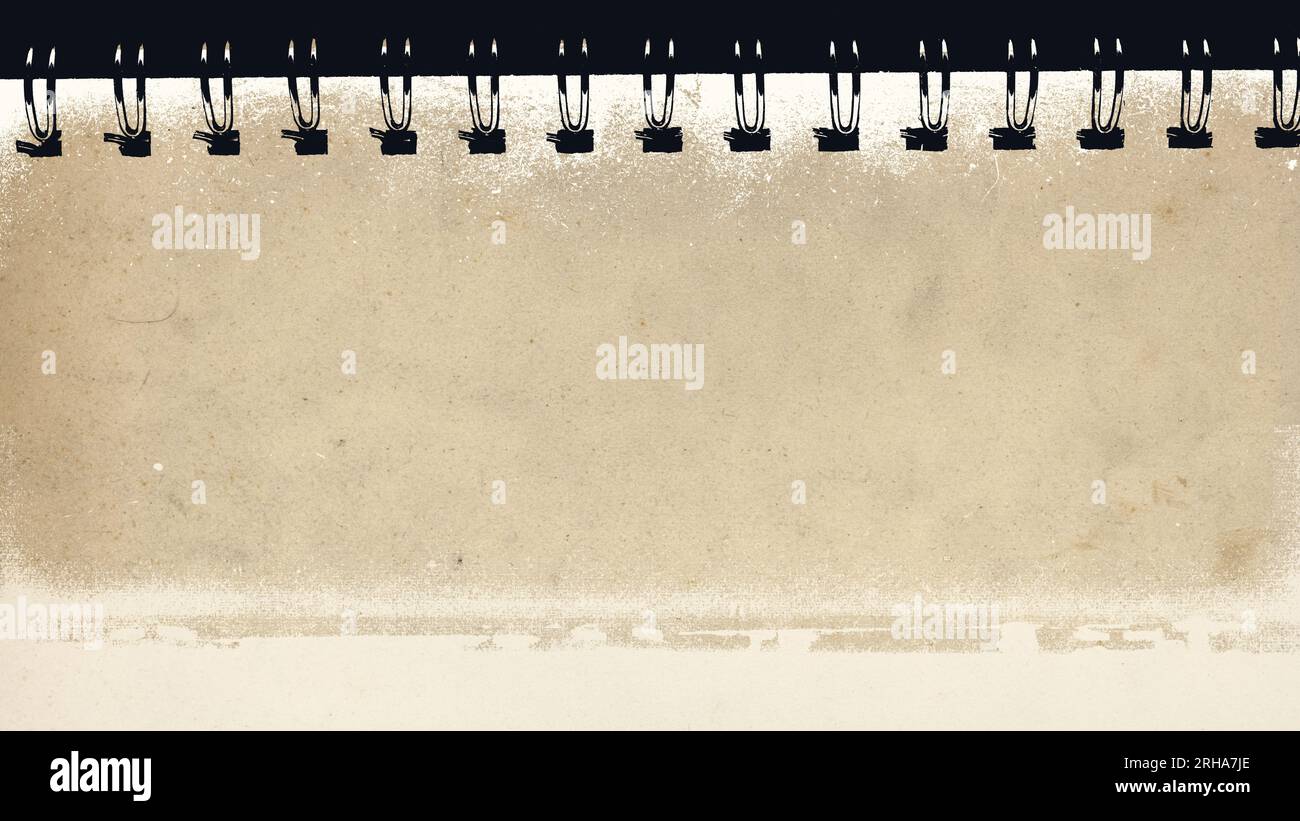 Vintage notebook page with textured stained paper, creativity and ...