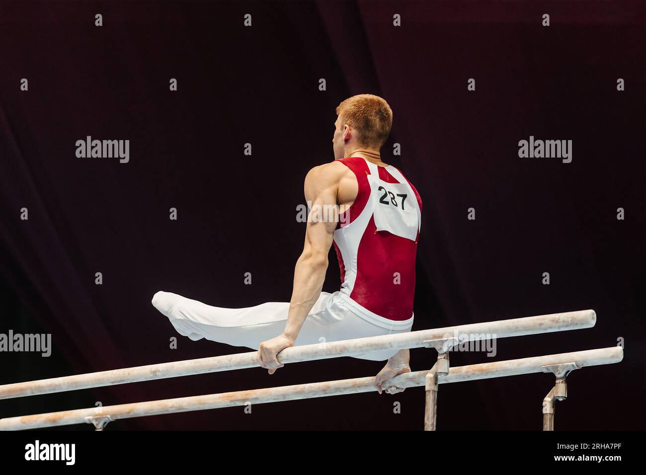 Gymnast male side view hi-res stock photography and images - Alamy