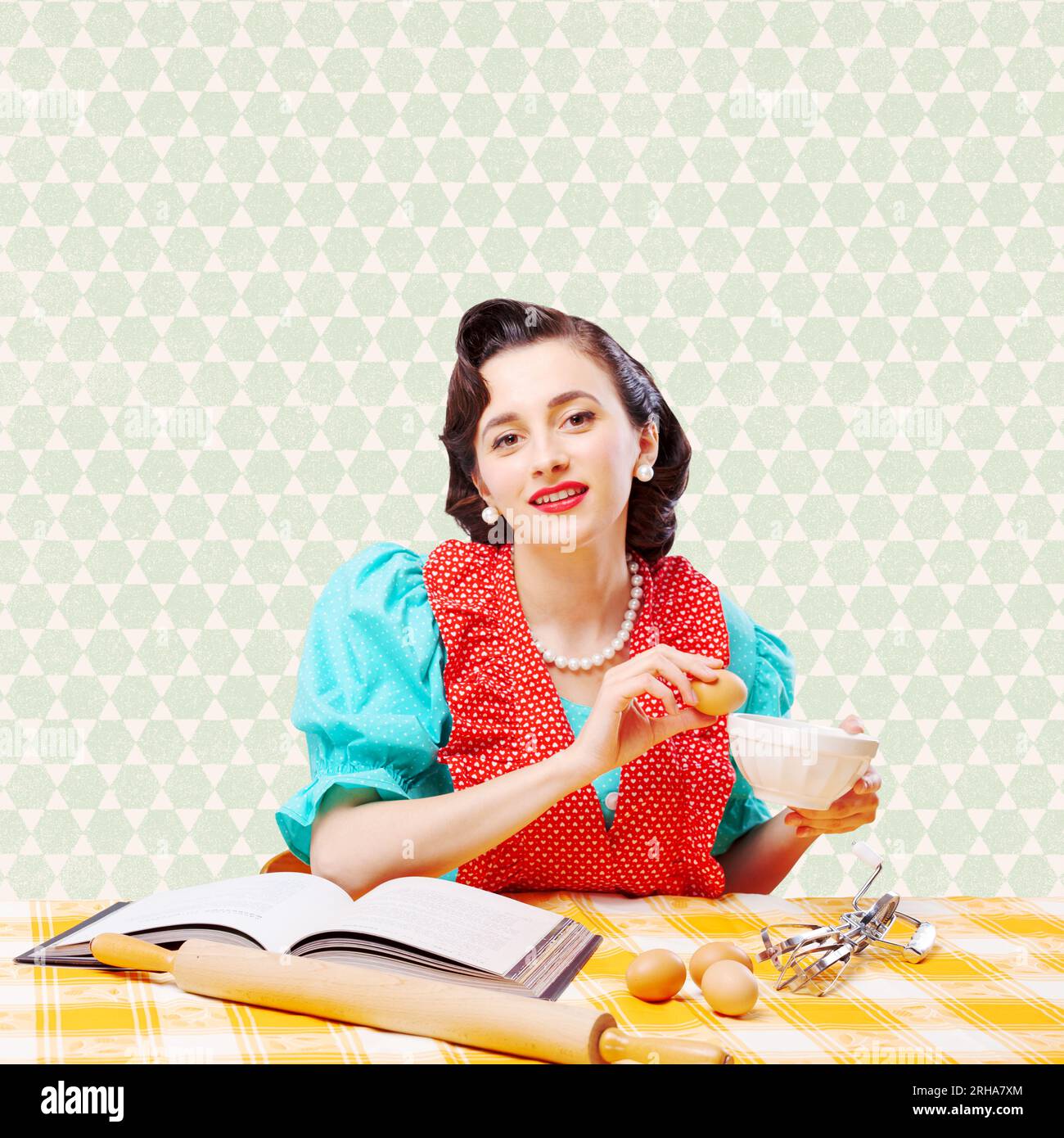 1960s mother baking hi-res stock photography and images - Alamy