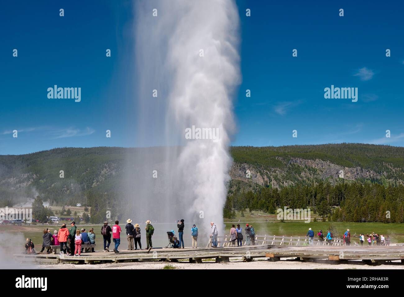 erupting Beehive Geyser, Upper Geyser Basin, Yellowstone National Park ...