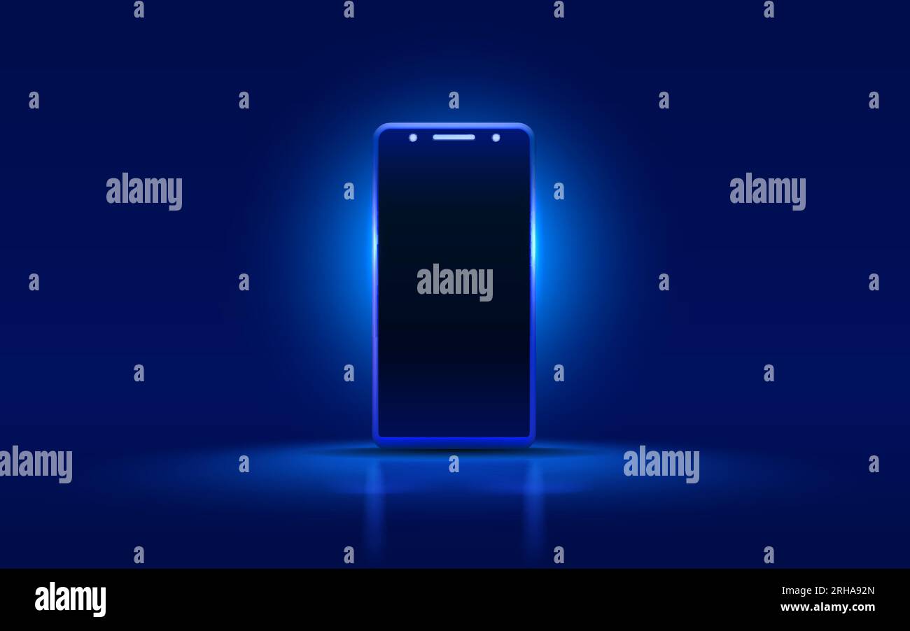 Smartphone mobile screen, technology mobile display light. Vector ...