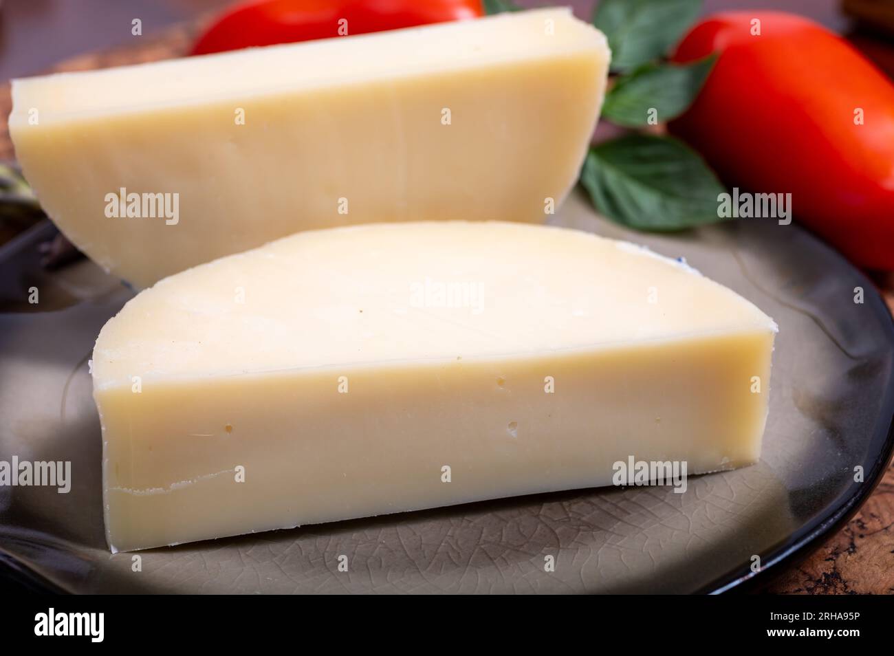 Italian cheese, Provolone dolce cow cheese from Cremona served with ...